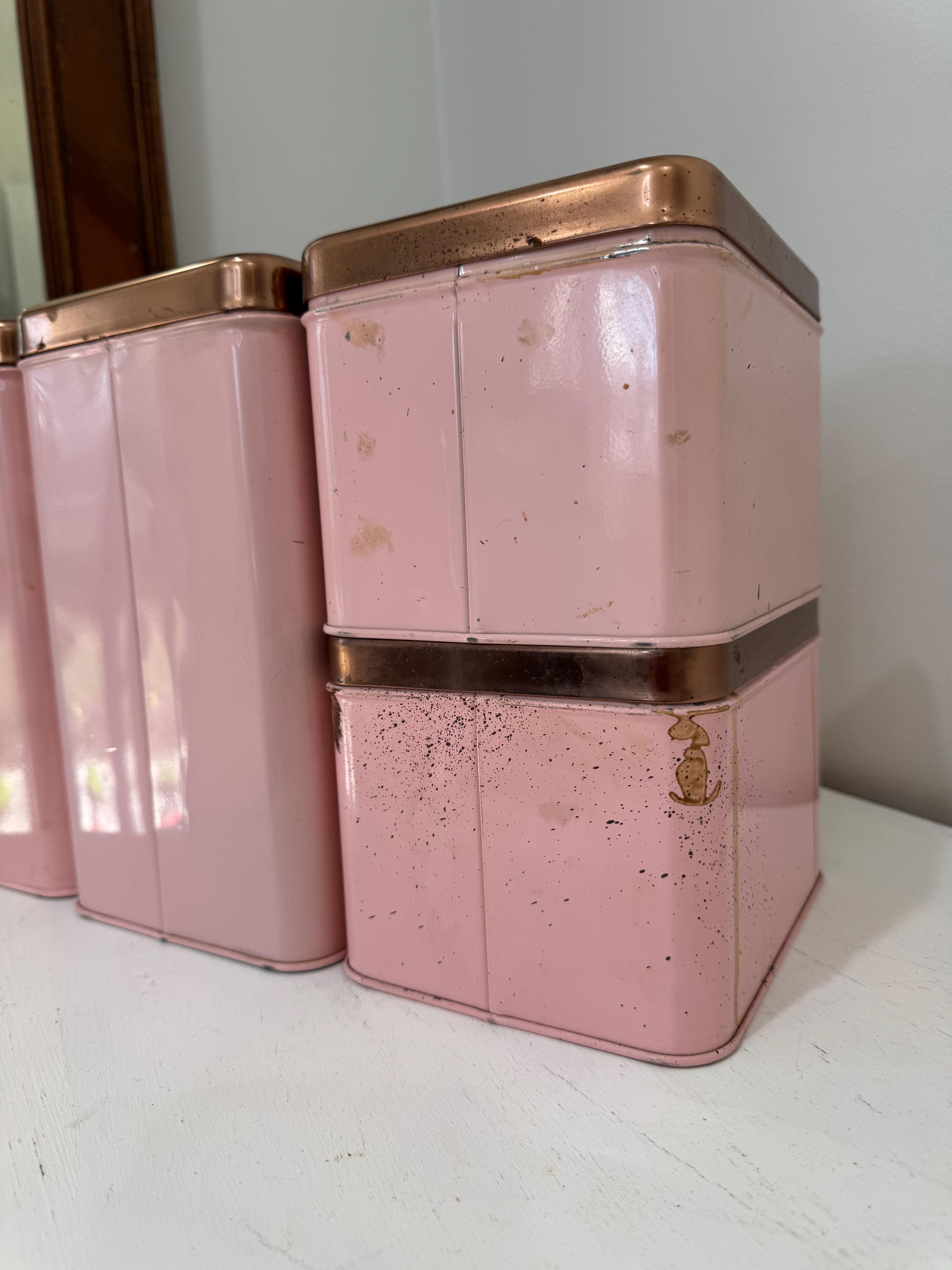 Vintage Pink Kitchen Canister Set by Lincoln Beautyware - 4 Pieces - Etsy