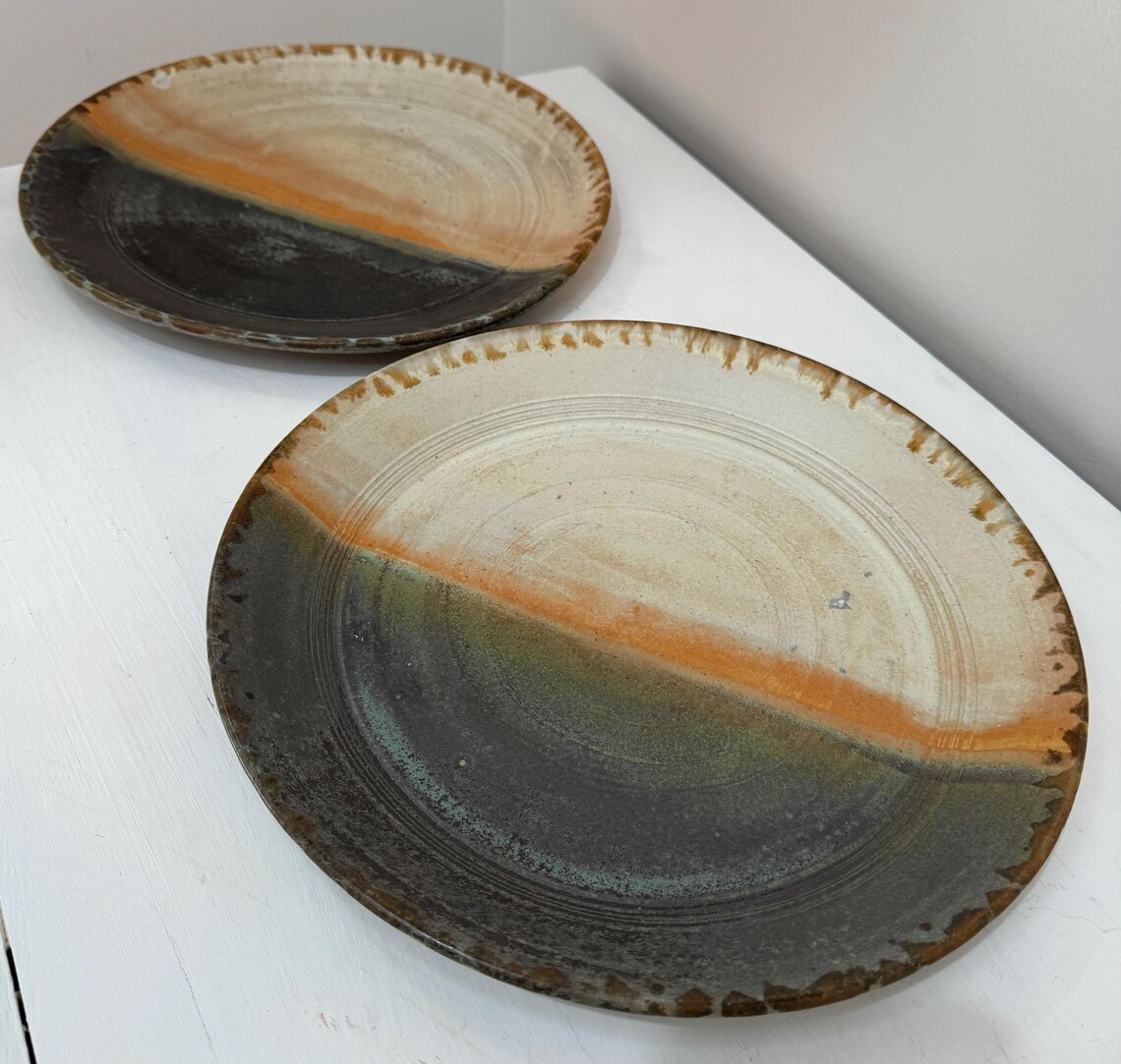 Gorgeous Vintage Pair of Studio Pottery Plates Mid-century Mod Style - Etsy