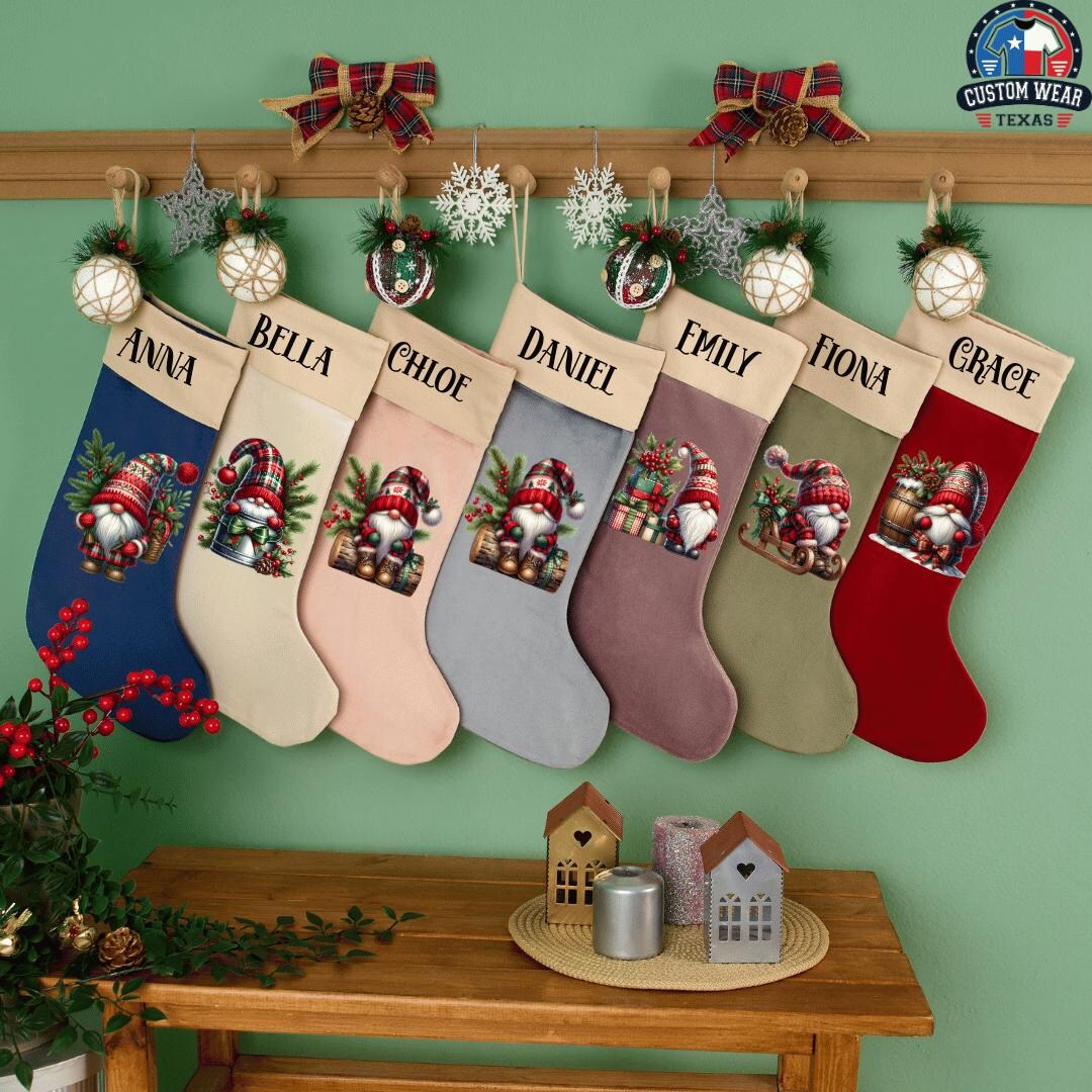 Personalized Velvet Santa Christmas Stockings, Custom Stockings With ...