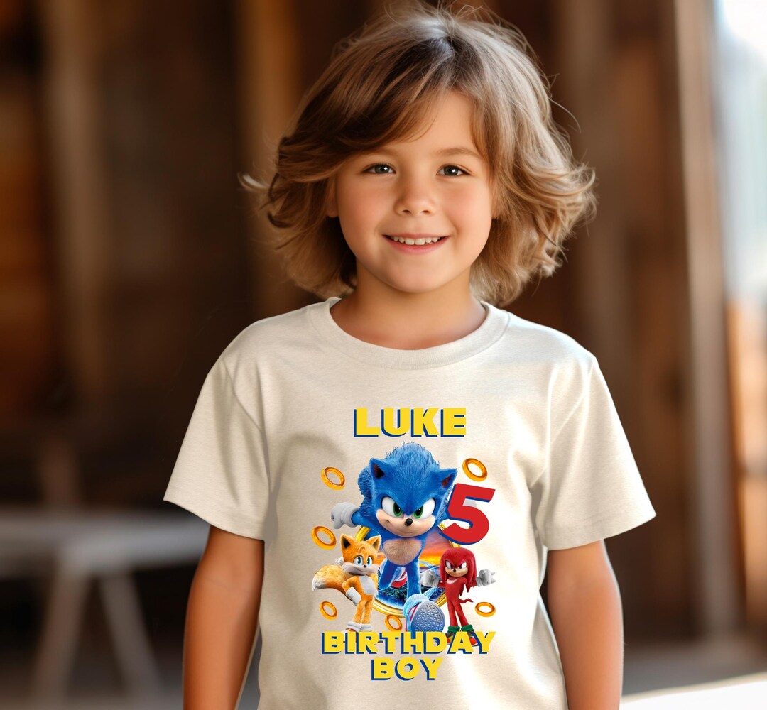 Personalized Sonic Birthday Shirt, Sonic Kids Shirt, Custom Age & Name ...
