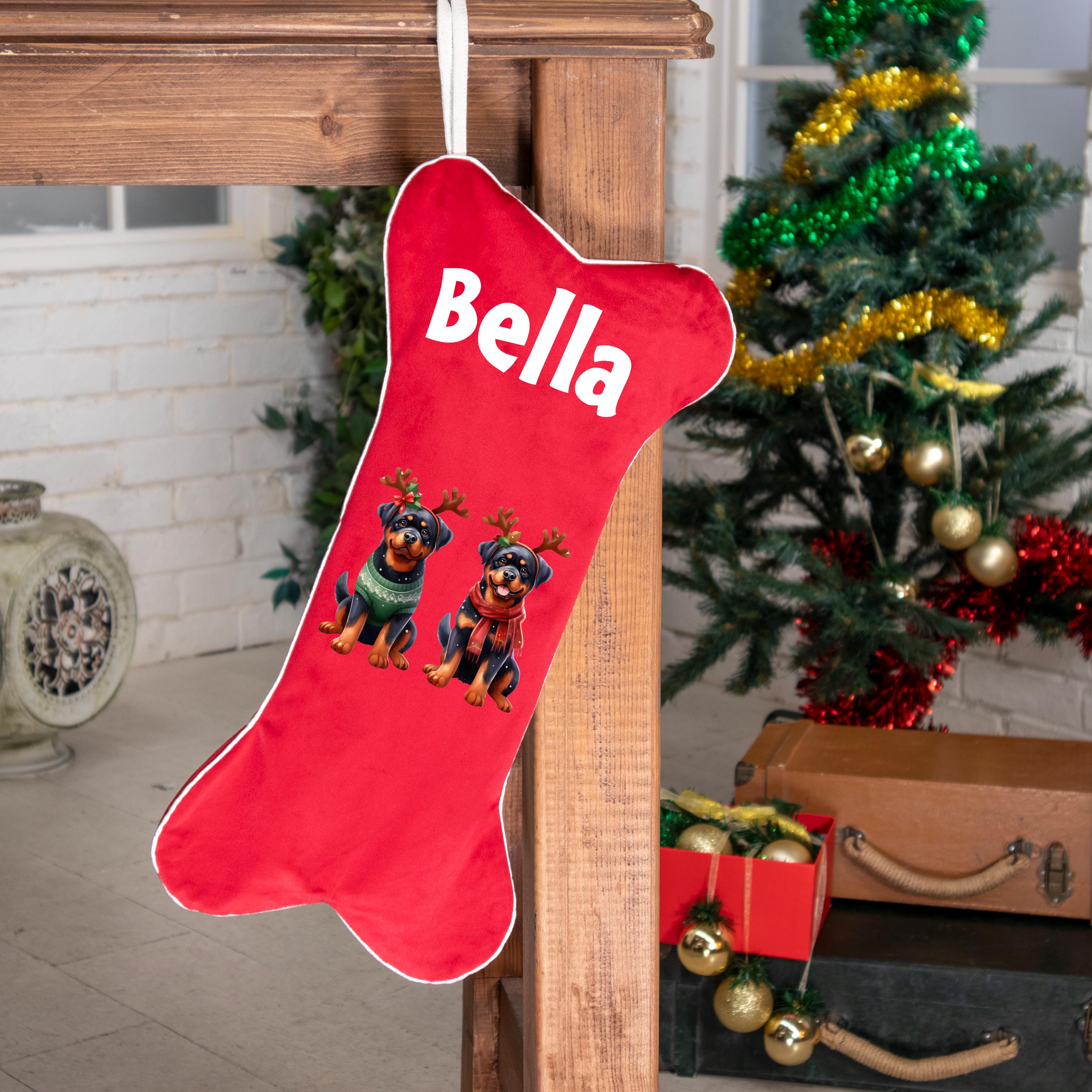 Personalized Dog Breeds Christmas Stocking, Custom Name Pet Stocking ...