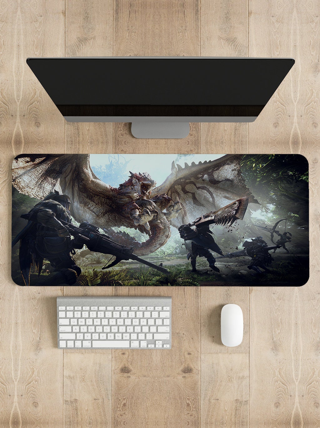 Monster Hunter World Mouse Pad, Gaming Mouse Pad, Desk Mat, Customize ...