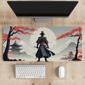 Samurai Mouse Pad, Japanese Mouse Pad, Gaming Mouse Pad, Minimalist ...