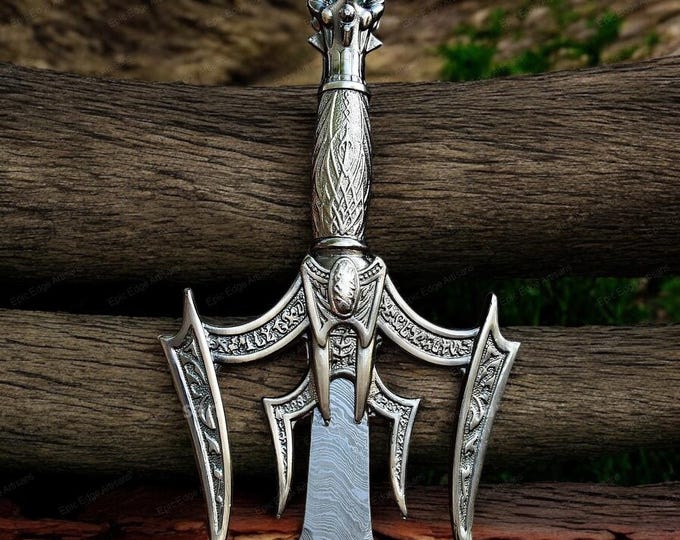 Hand Forged Damascus Barbarian Sword | Viking Long Sword Replica ...