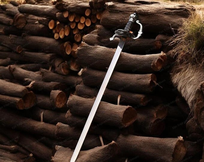 Handmade Medieval Long Sword With Scabbard & Wall Mount, Heroic ...