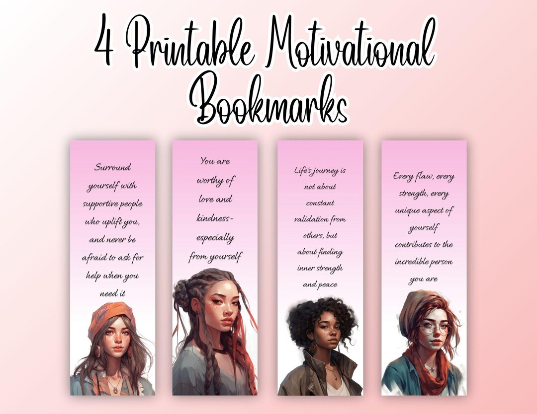 Motivational Bookmarks Printable Bookmarks Inspirational Bookmark Quote ...