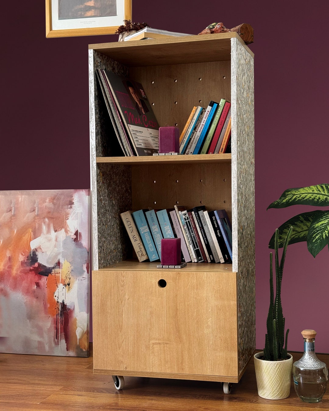 WHEELED BOOKSHELF | Rolling Bookcase | Mevs Bookshelf | Minimalist ...