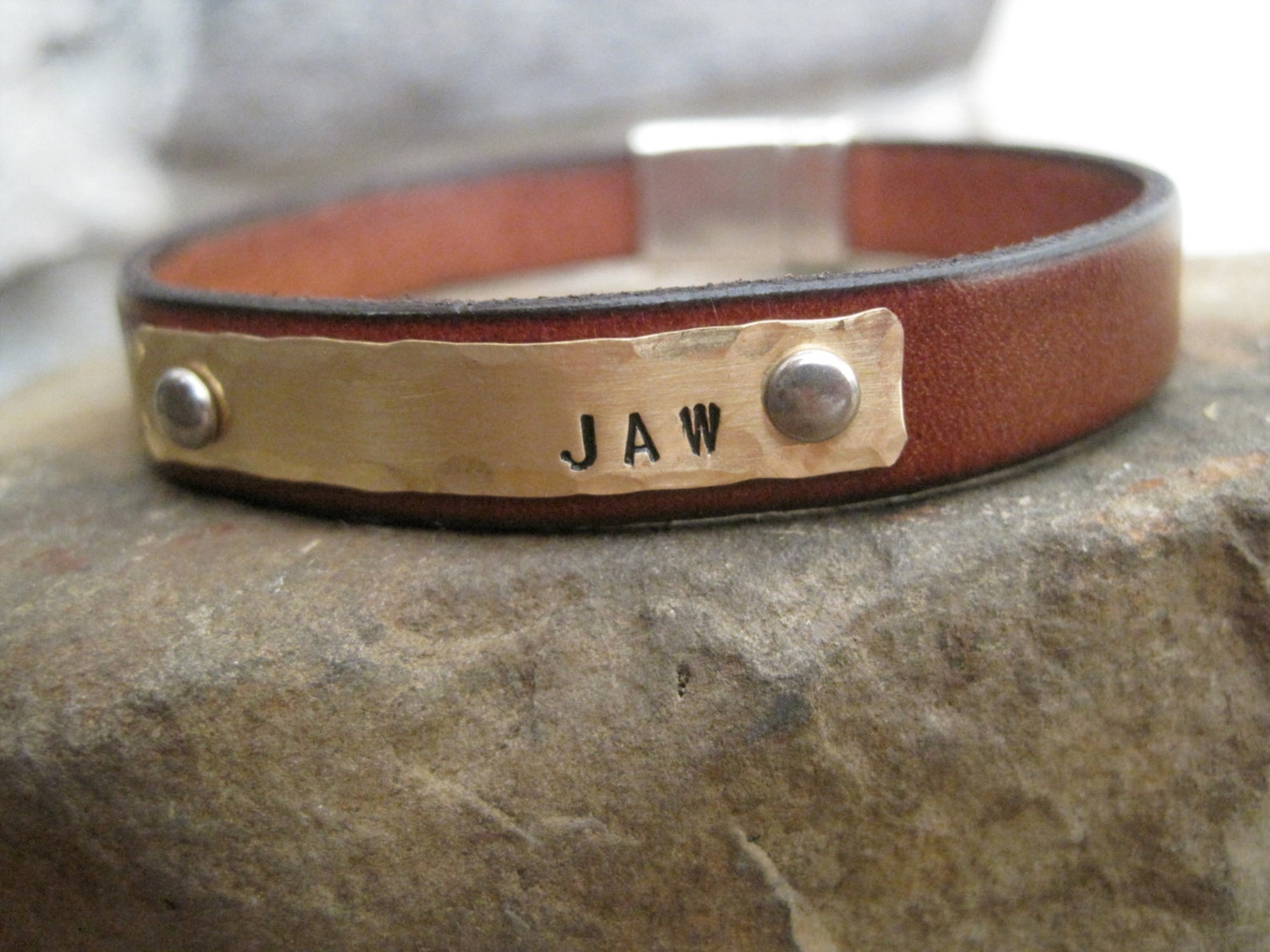 Hidden Message Personalized Leather Bracelet | Etsy