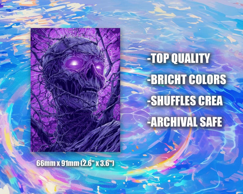 MTG Card Sleeves: Purple Glowing Skull Card Suitable for All TCG Cards ...