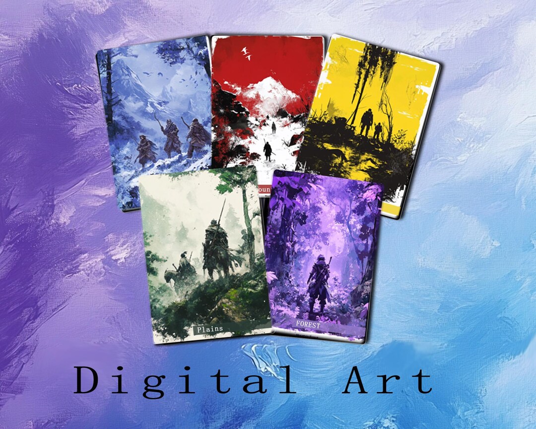 Digital Art Style Basic Lands. Magic the Gathering Decks , Custom Art ...
