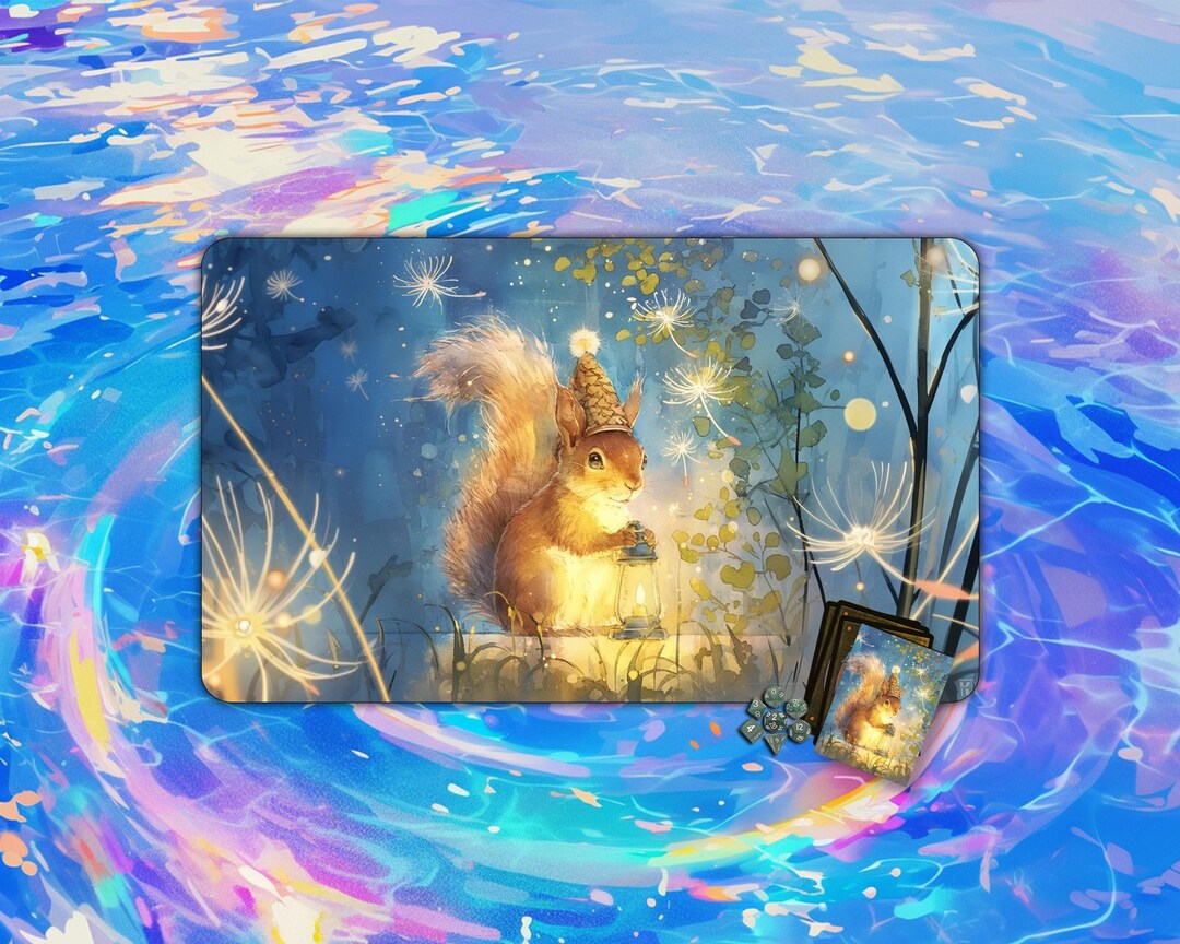 TCG Playmat | Magical Night Squirrel Playmat | 24"x14" | Playmat ...
