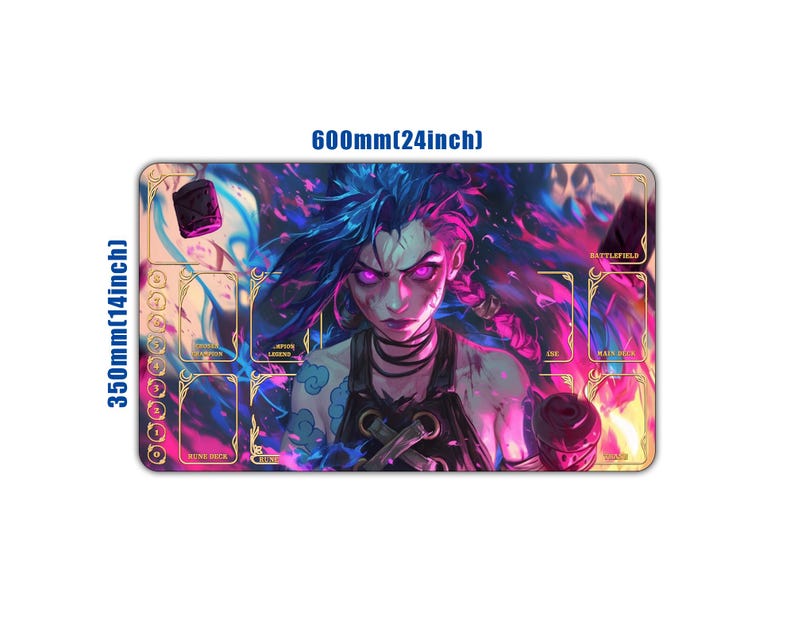 Riftbound Zones Playmat: Arcane Theme – 24"x14" Custom TCG/MTG Playmat ...