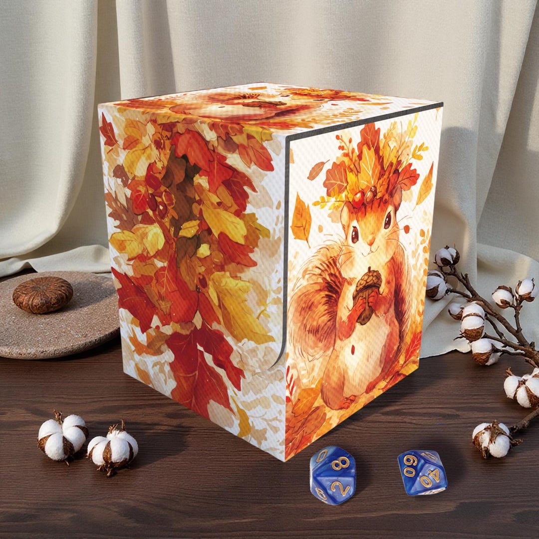 Deck Box, Harvest Squirrel Bounty, 75+ Storage Collectible Deck Boxes ...