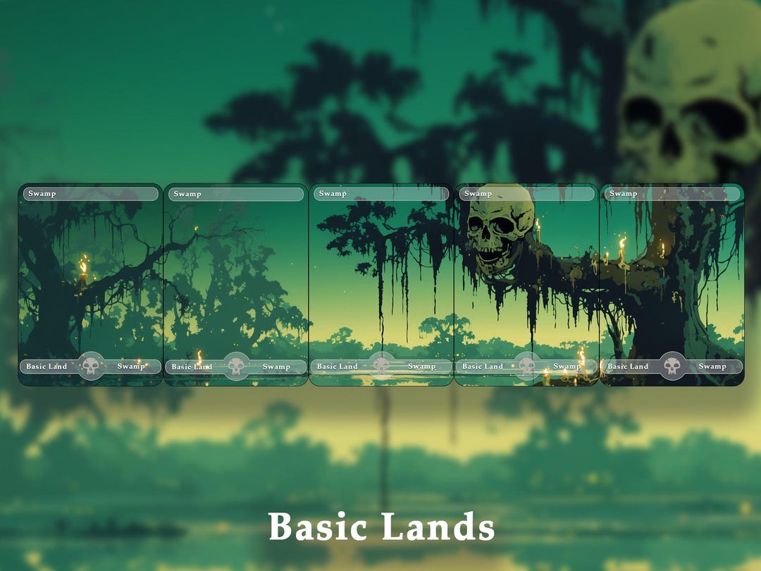 5 Basic Land-swamp. 10 Proxy Cards - Etsy