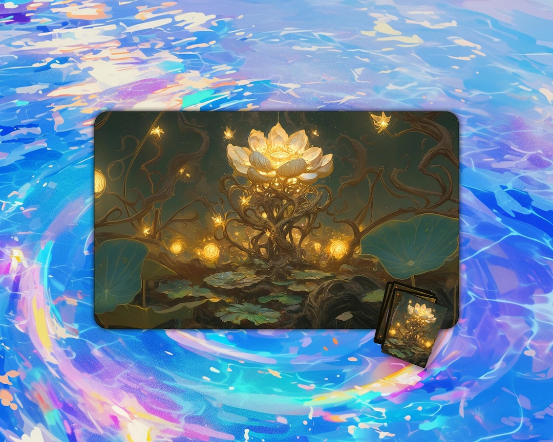 TCG Playmat | Luminous Lotus Bloom Playmat | 24"x14" | Playmat | Custom ...