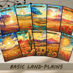 Mtg Stained Glass Basic Lands - Etsy