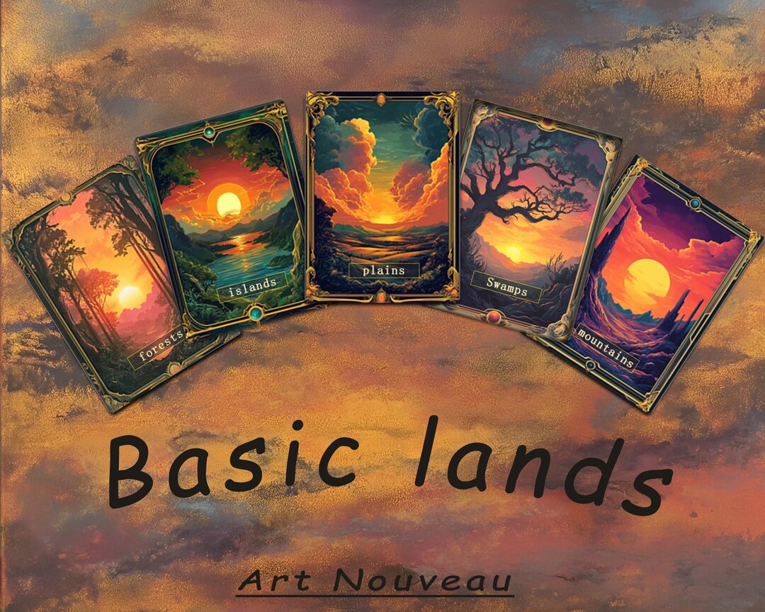 Art Nouveau Style Basic Lands. Magic the Gathering Decks , Custom Art ...