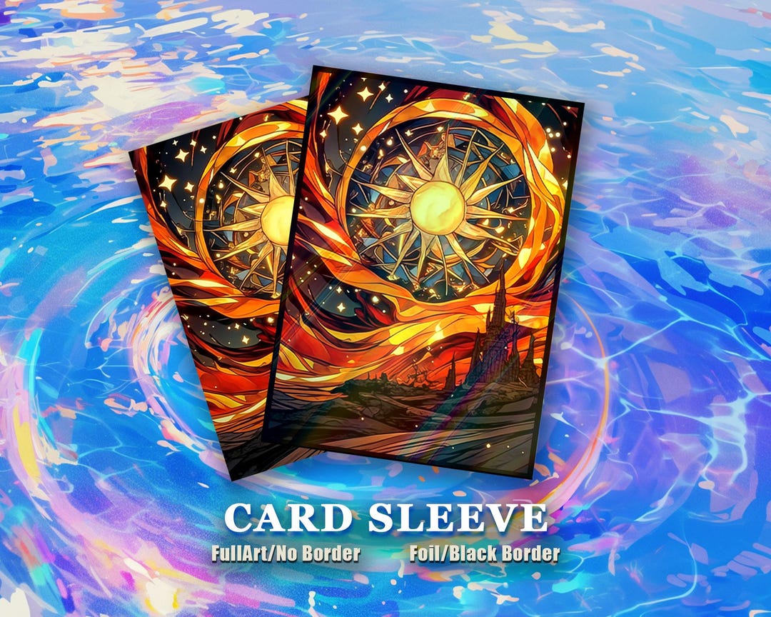 MTG Card Sleeves: Stained Glass Sun Magic Card Sleeve Suitable for All ...