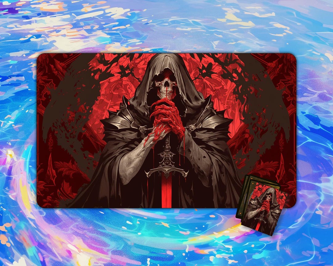 TCG Playmat | Bloody Skull Knight – 24"x14" Custom MTG Playmat for Card ...