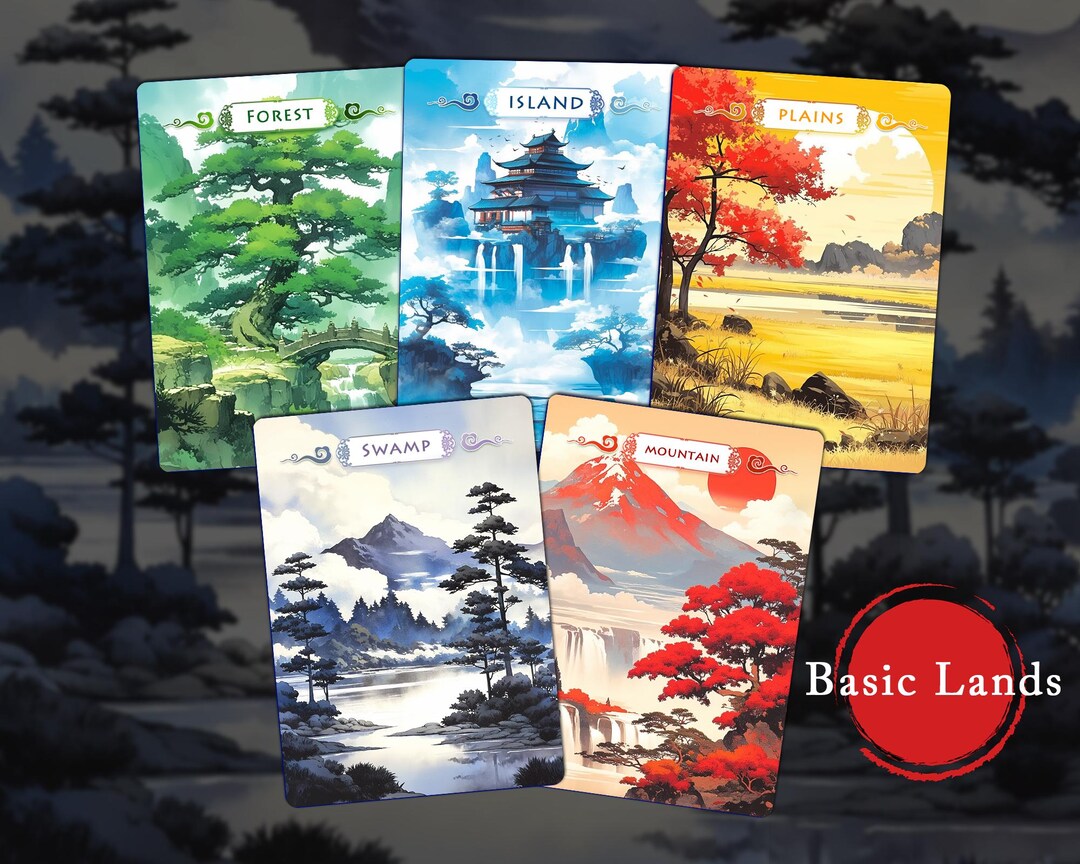 10 Watercolor Basic Lands - Full Art Proxies - Etsy