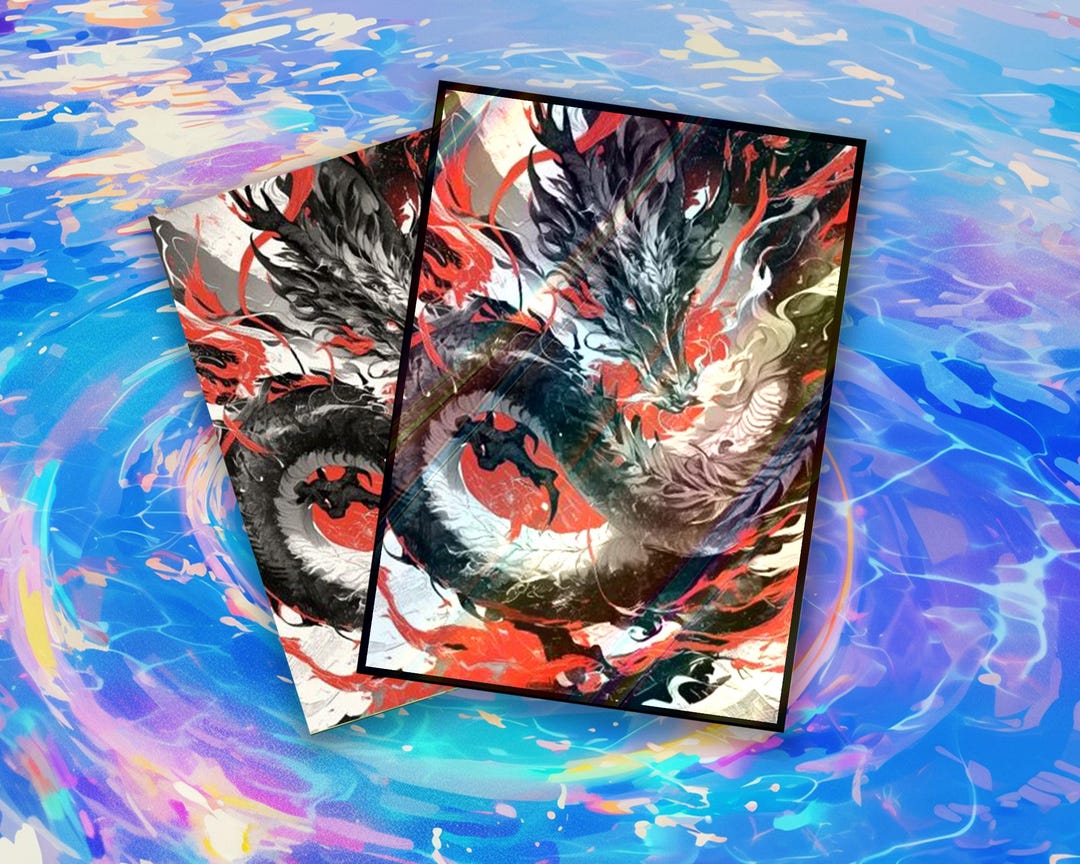 Card Sleeves: Ink Painting of Dragon Top Quality Sleeves, Suitable for ...