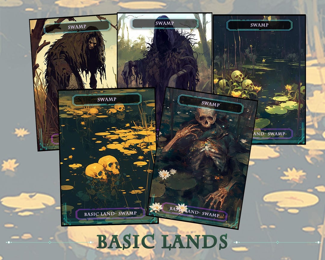 10 Basic Land, Custom Art Proxies , TCG Collectible Magic Card Gift - Etsy