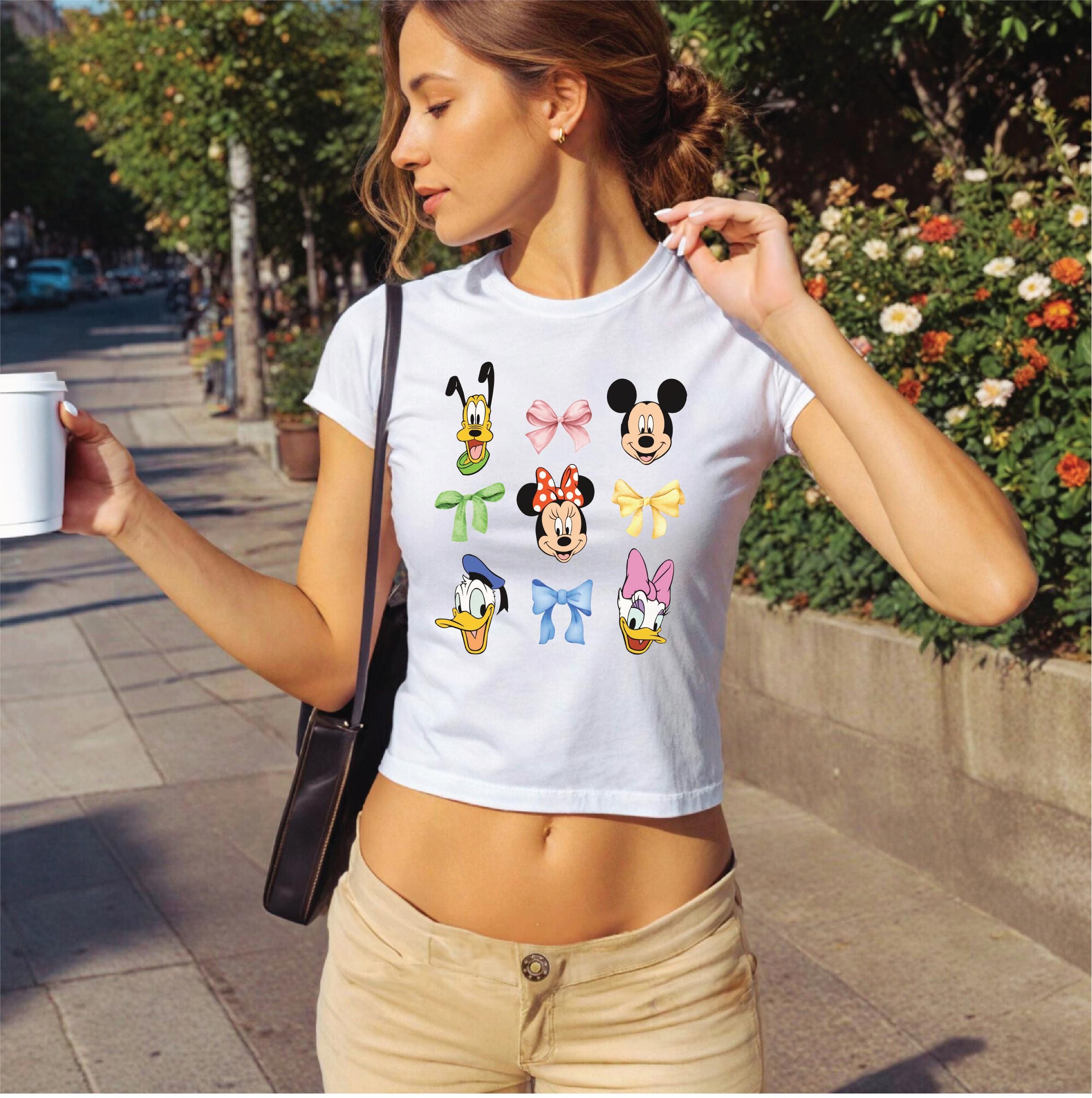 Minnie Bow Coquette, Mickey Friends Baby Tee, Disney Bow Shirt, Cute ...