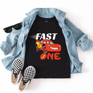 Fast One Cars Birthday Shirt, Fast One Lightning Mcqueen, First ...