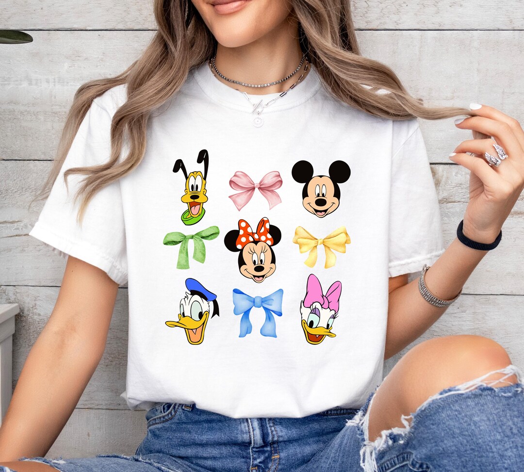Minnie Bow Coquette, Mickey Friends Baby Tee, Disney Bow Shirt, Cute ...