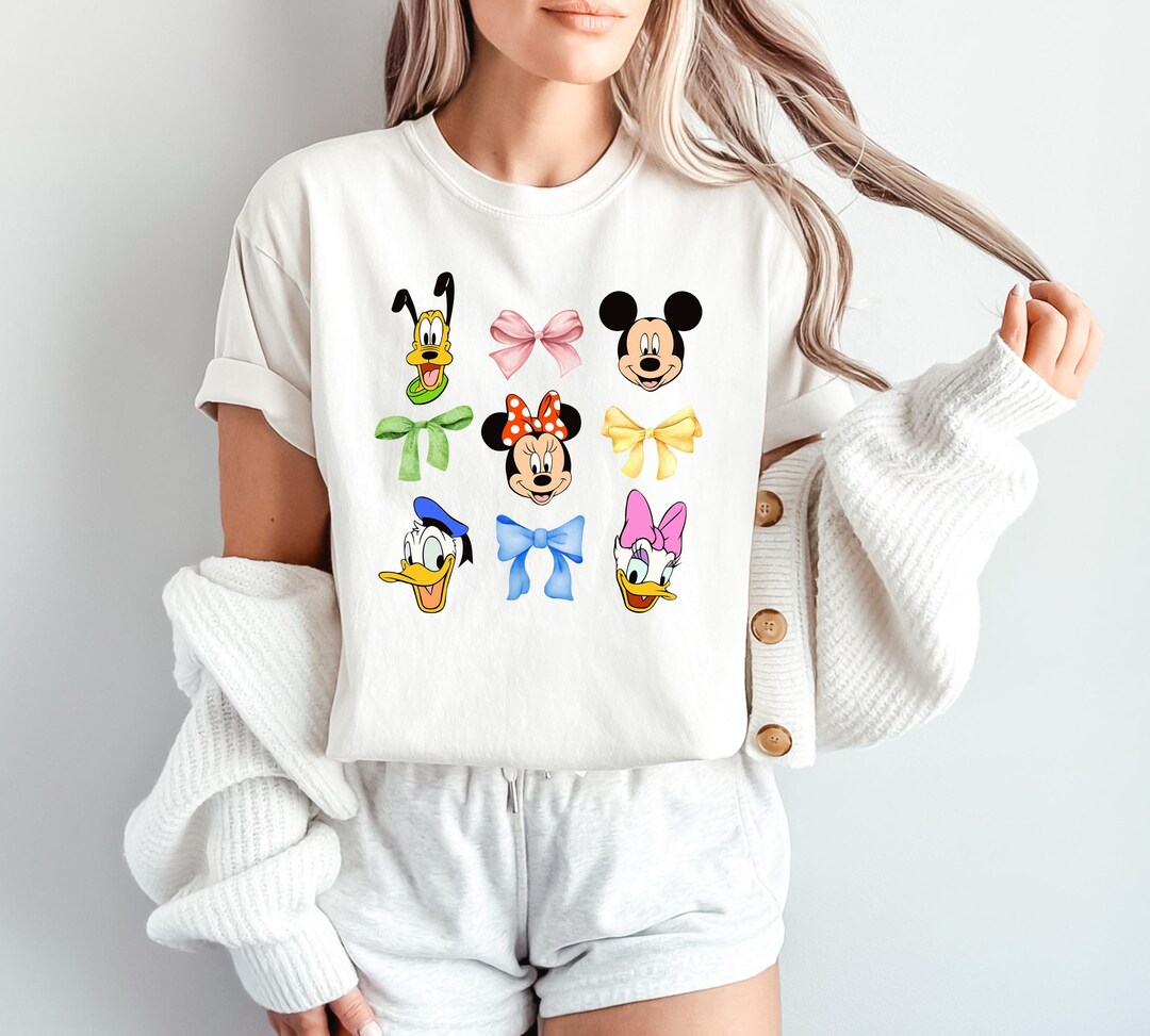 Minnie Bow Coquette, Mickey Friends Baby Tee, Disney Bow Shirt, Cute ...
