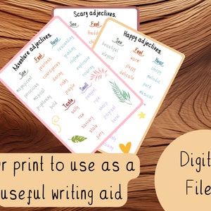 Set of 3 Educational Posters Children Adjectives Home School Classroom ...