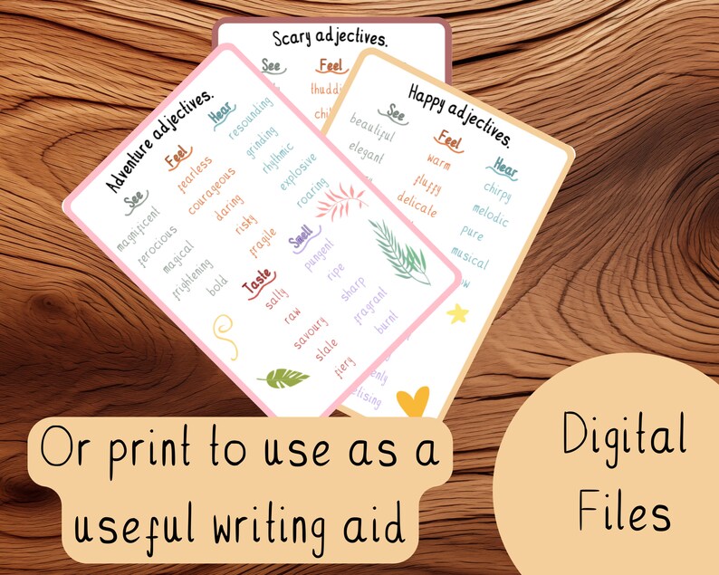 Set of 3 Educational Posters Children Adjectives Home School Classroom ...