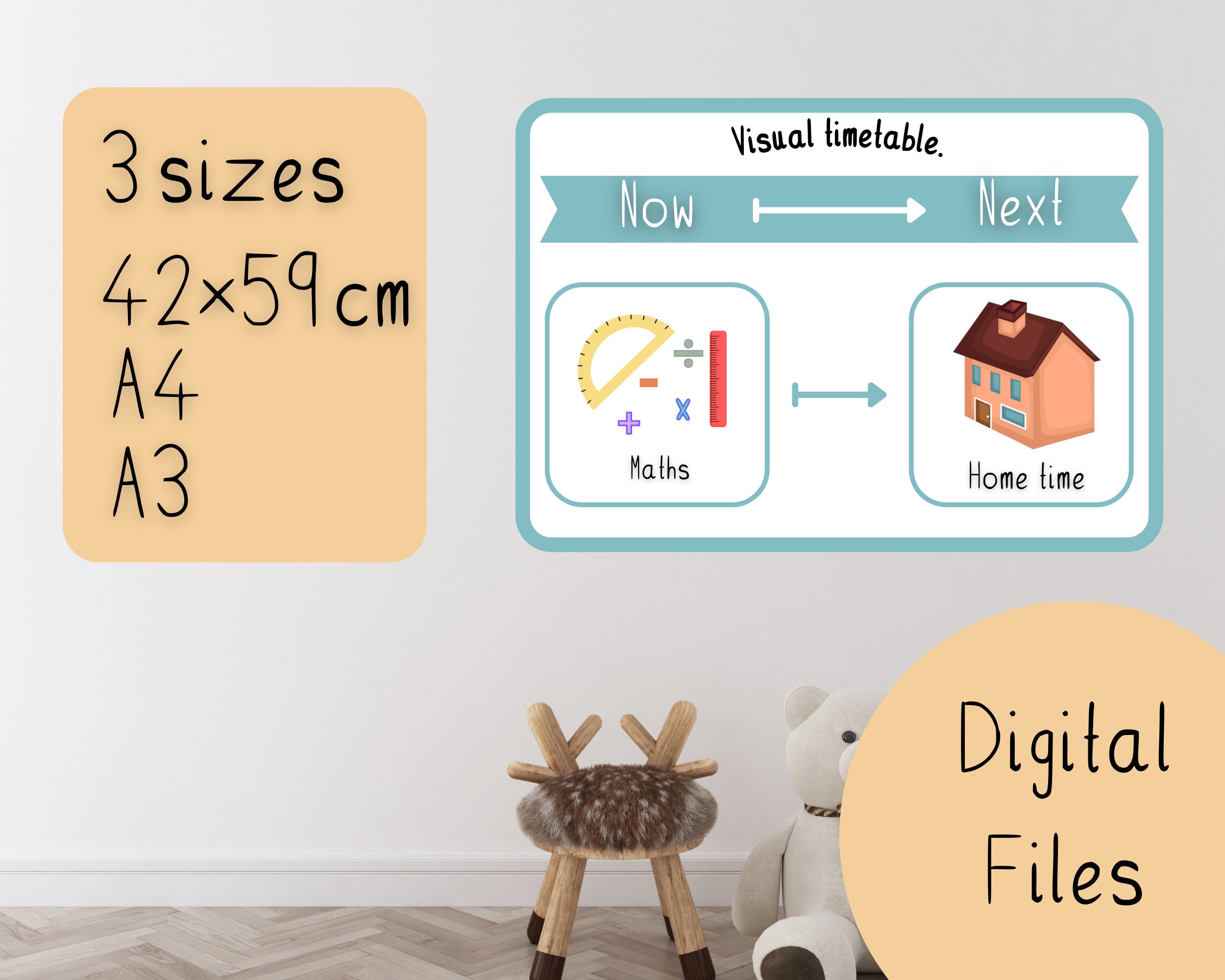 Editable Visual Timetable Now and Next Children Home School Classroom ...