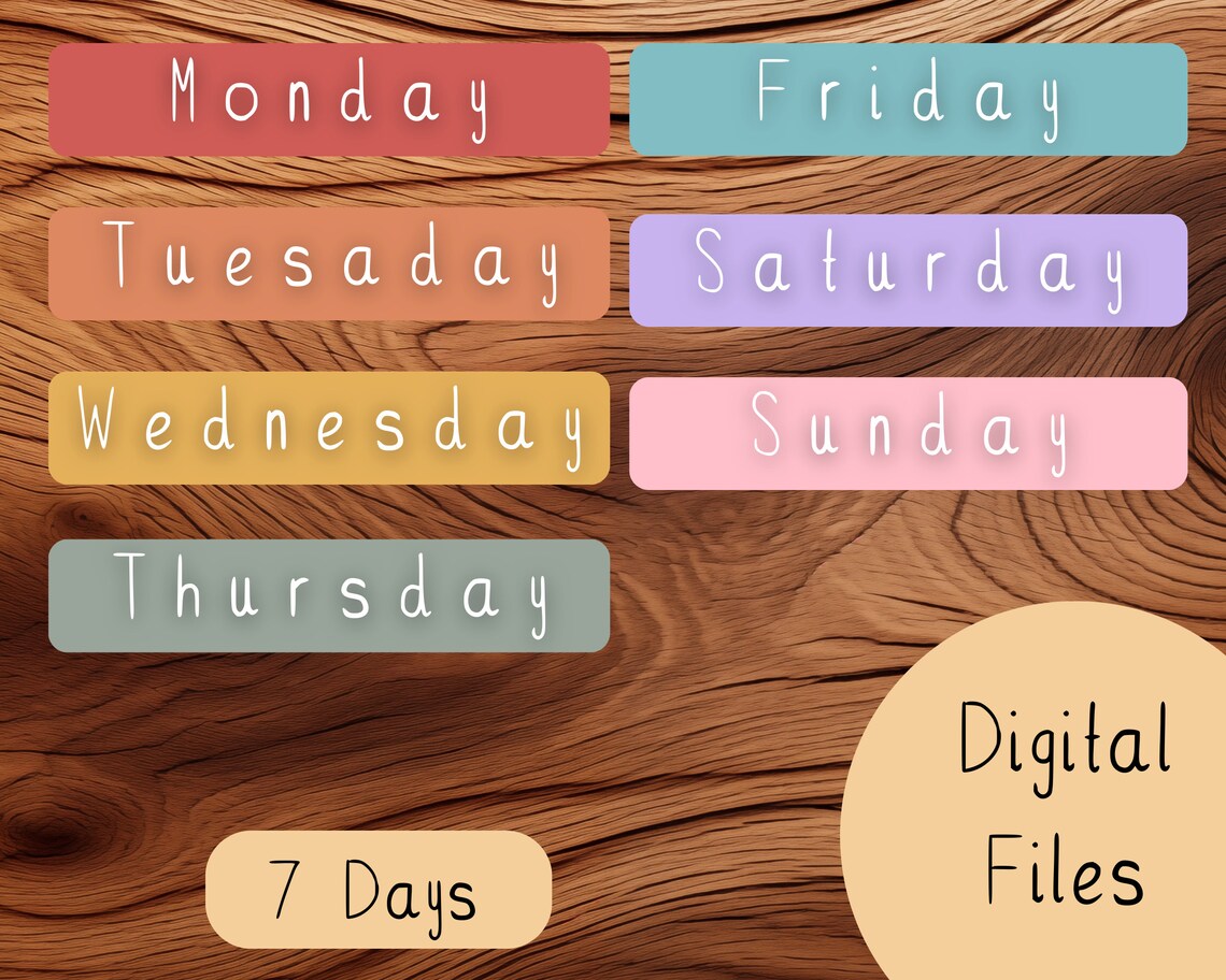 Colourful Kids Calendar Days Months Weather Home School Ready to Print ...