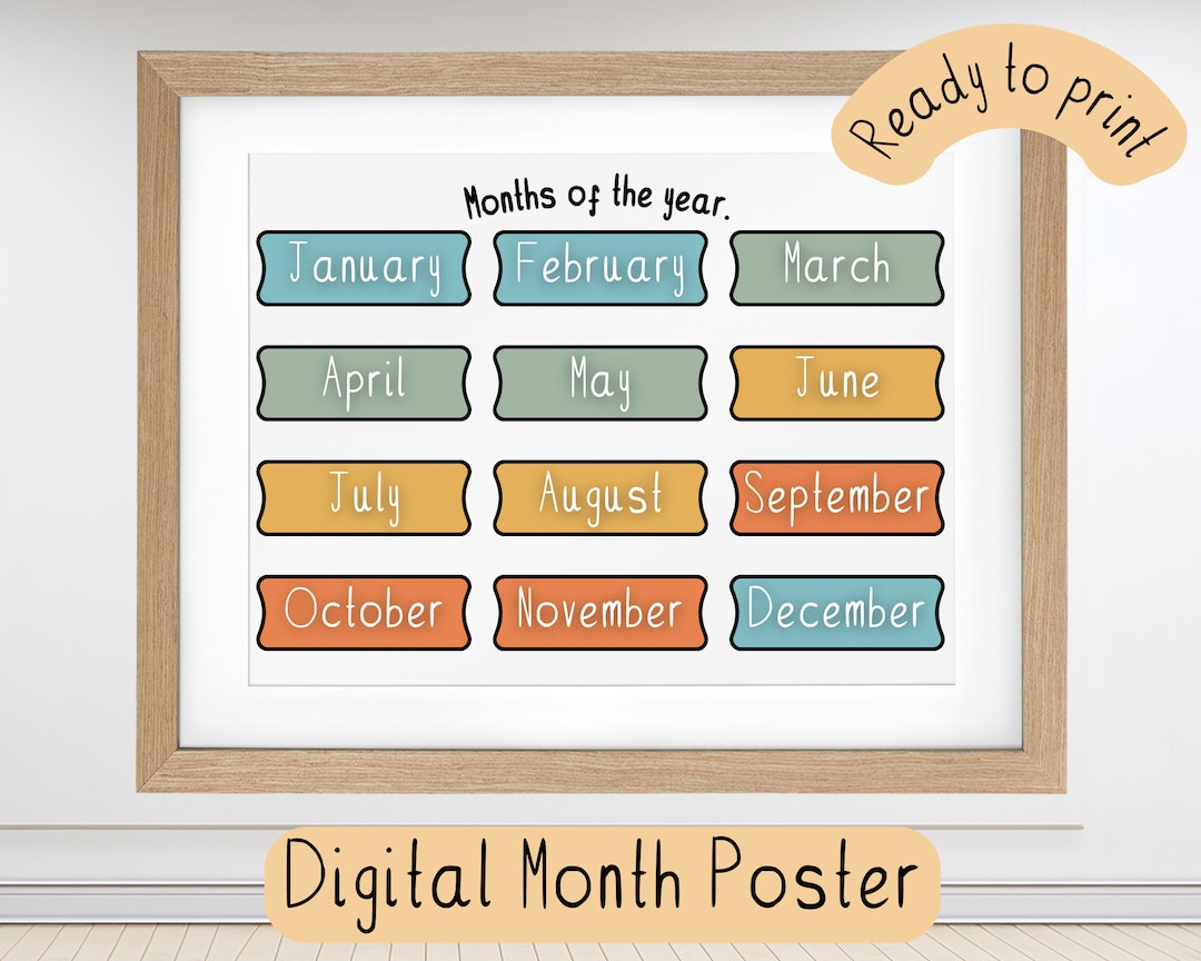 Colourful Educational Months Poster for Children Teach Children Months ...
