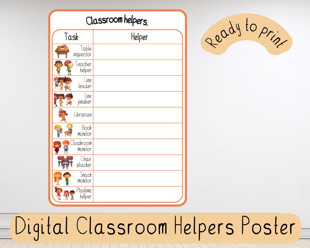 Classroom Jobs Poster Ready to Print for School Educational for ...