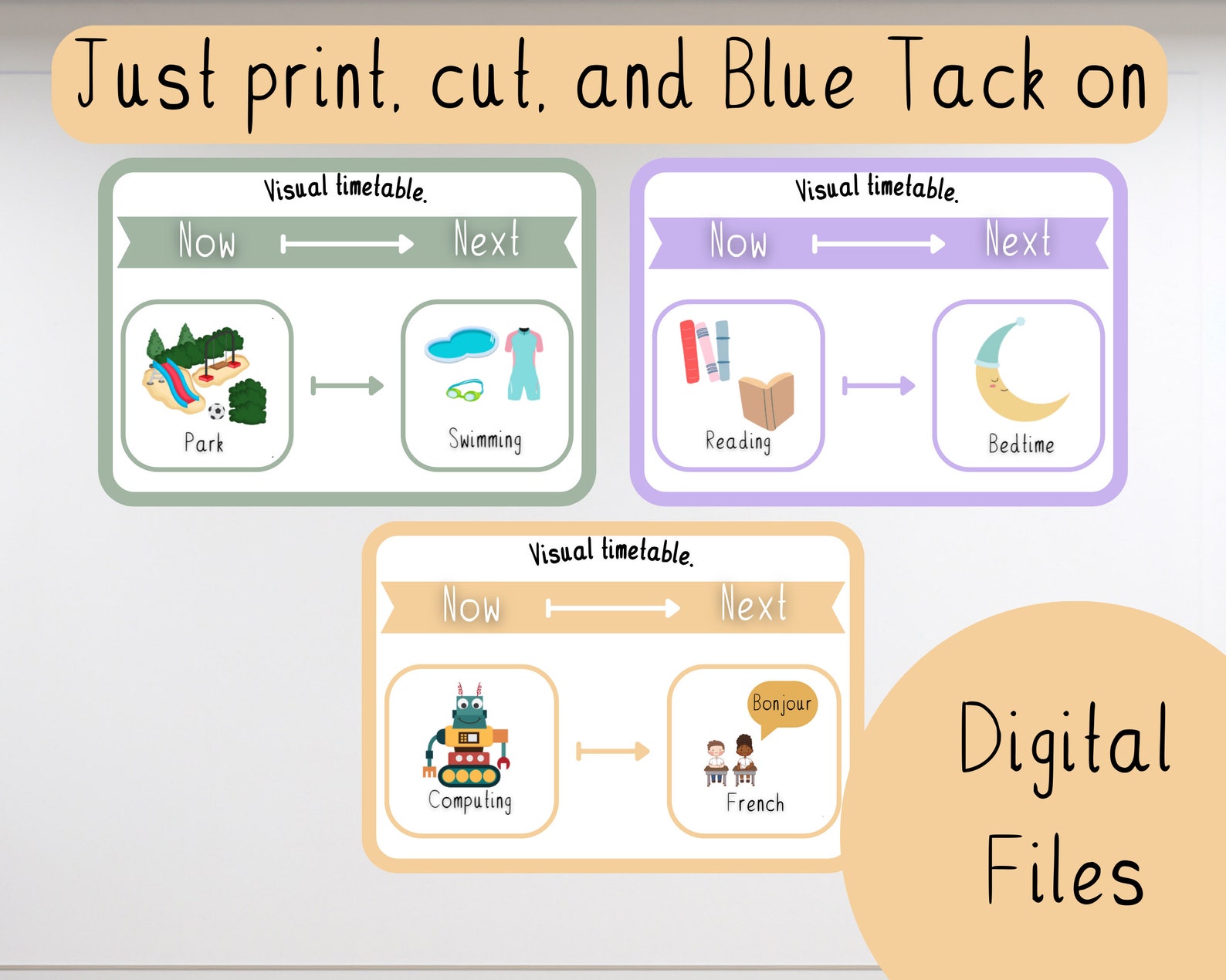 Editable Visual Timetable Now and Next Children Home School Classroom ...