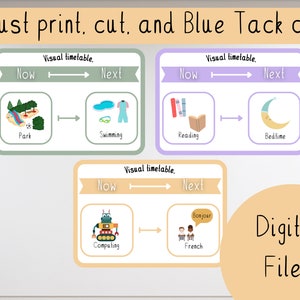 Editable Visual Timetable Now and Next Children Home School Classroom ...