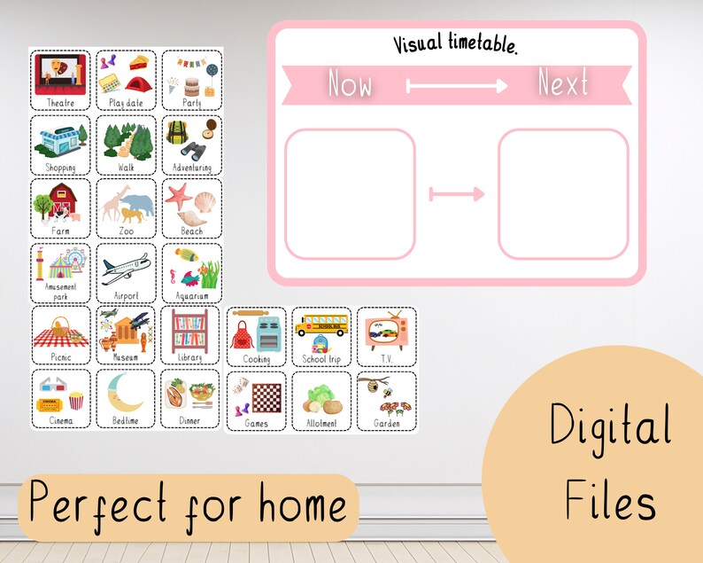 Editable Visual Timetable Now and Next Children Home School Classroom ...