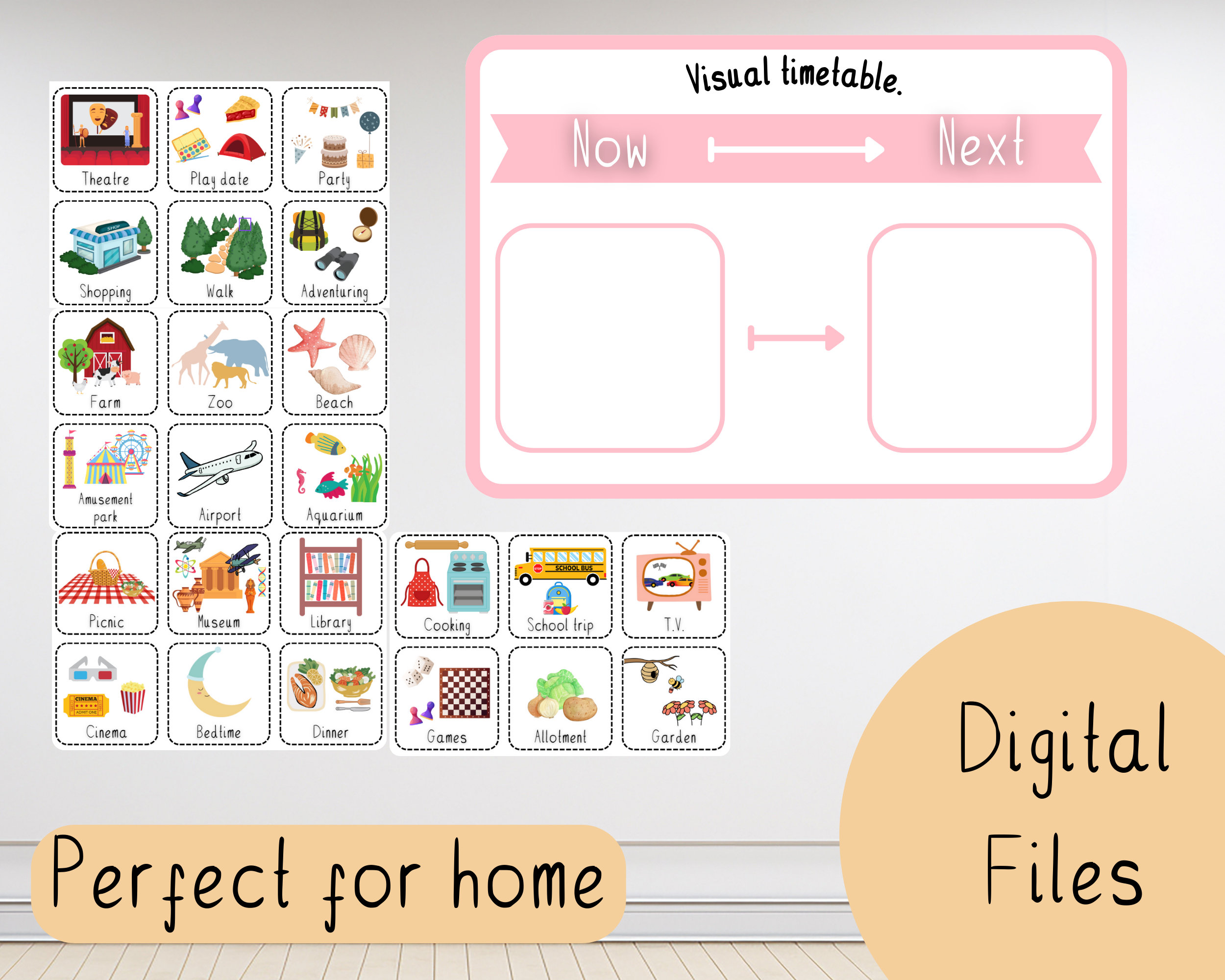 Editable Visual Timetable Now and Next Children Home School Classroom ...