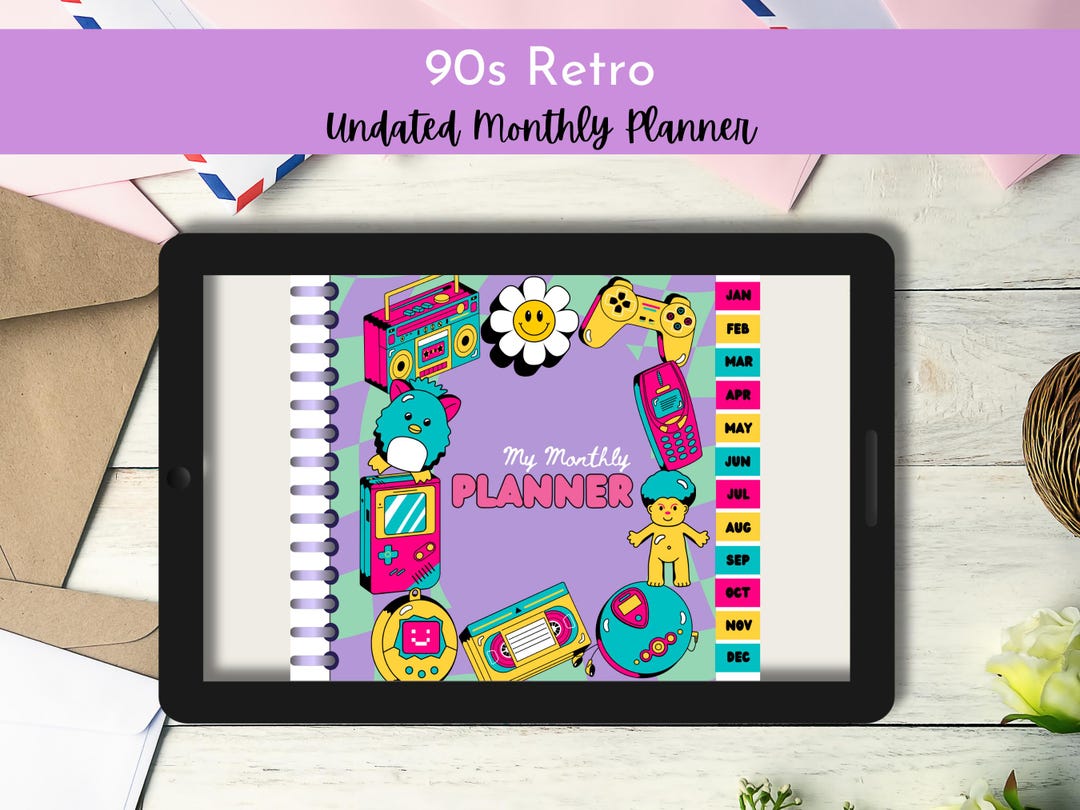 90s Retro Planner, 90s Nostalgia Planner, Vintage Monthly Planner ...
