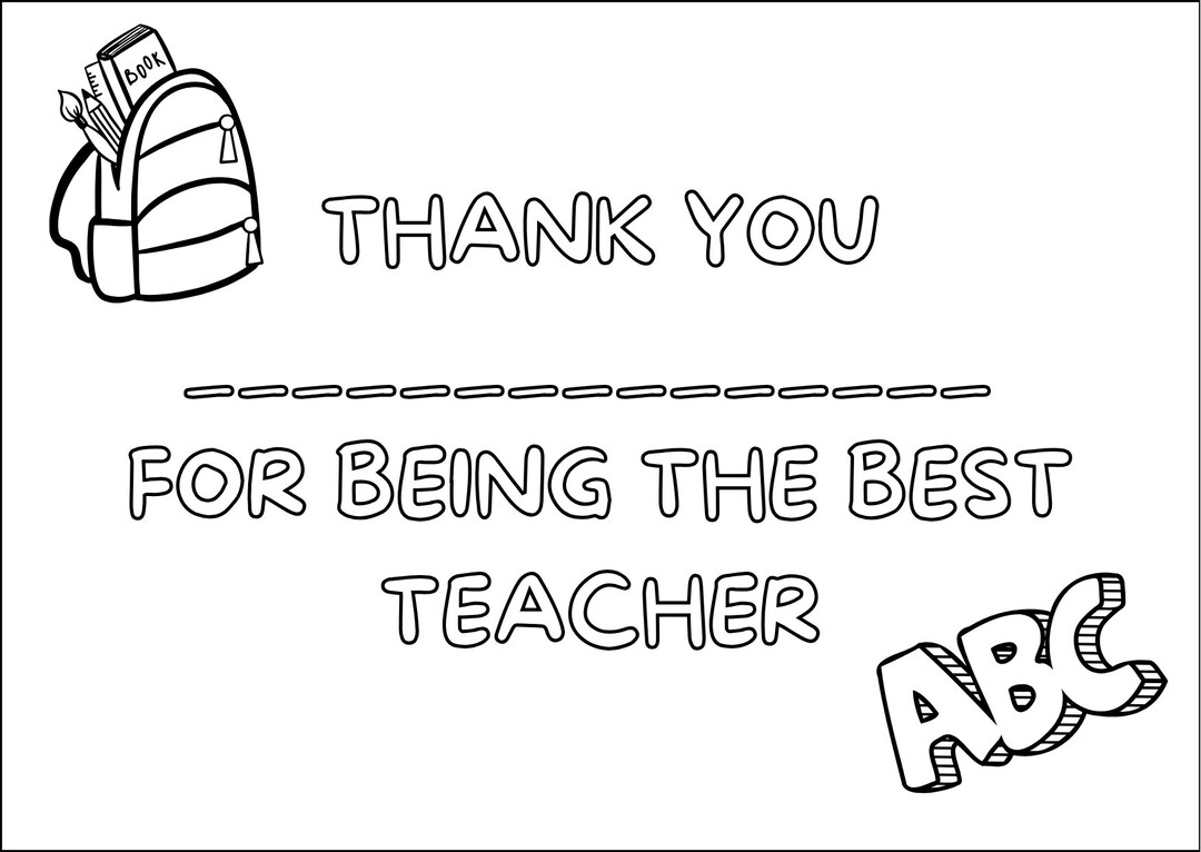 Teacher Appreciation Cards, Front/back, Digital Product, Print Out ...