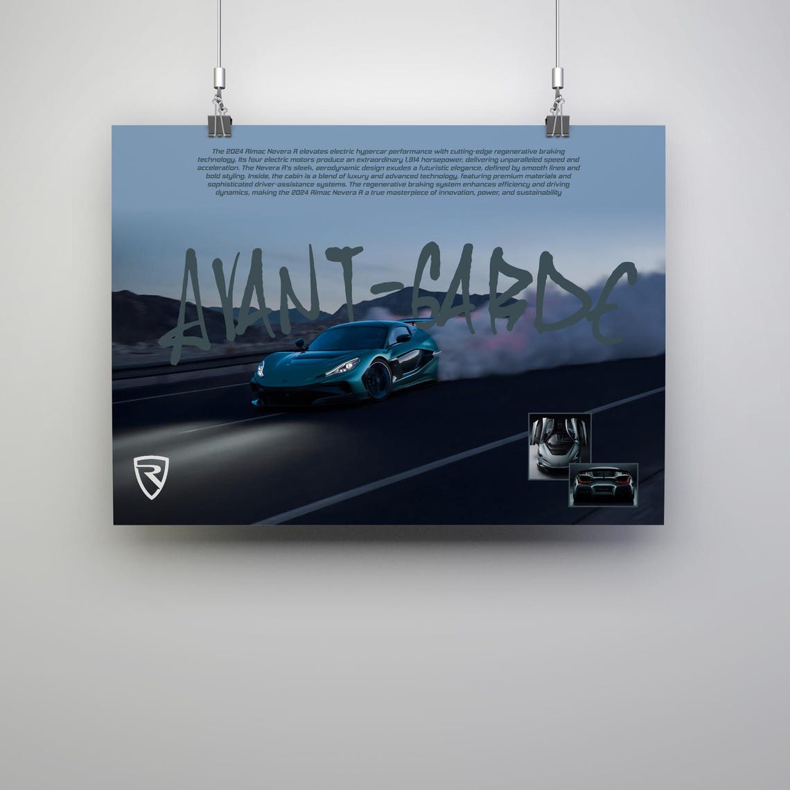 Rimac Nevera R Poster - Hypercar Wall Art - Modern Car Print - Perfect Wall Art for Car Lovers ...