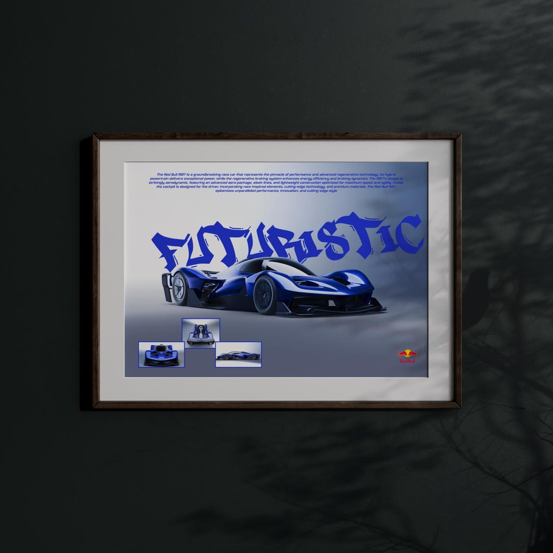 Red Bull RB17 Poster Hypercar Wall Art Modern Car Print Perfect Wall ...