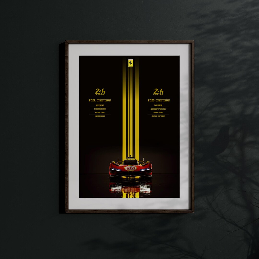 Ferrari 499P Poster Hypercar Wall Art Motorsports Print Perfect Wall ...