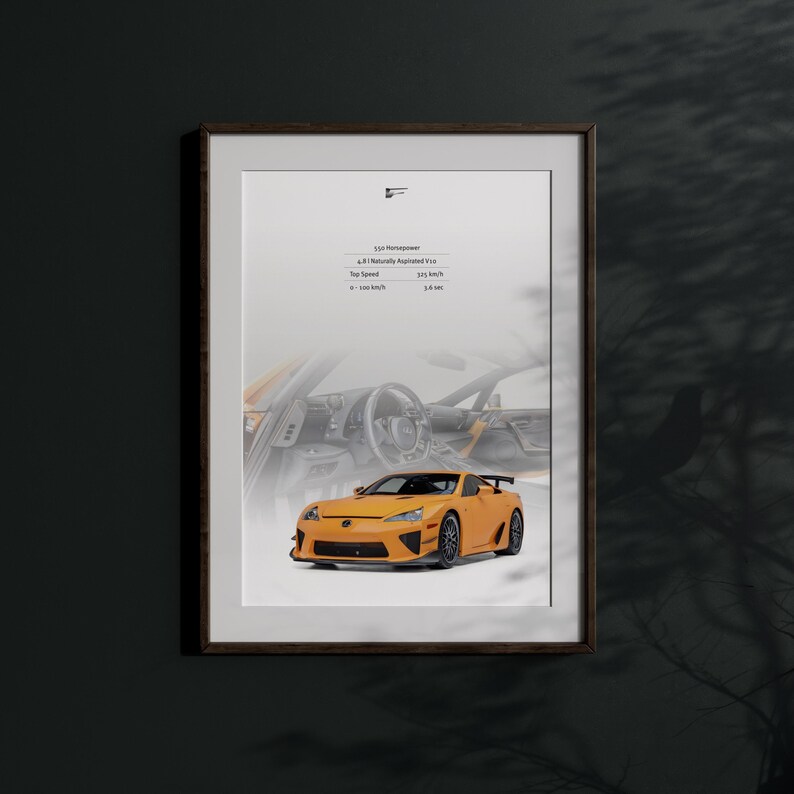 Lexus LFA Poster Supercar Wall Art Modern Car Print Perfect Wall Art ...