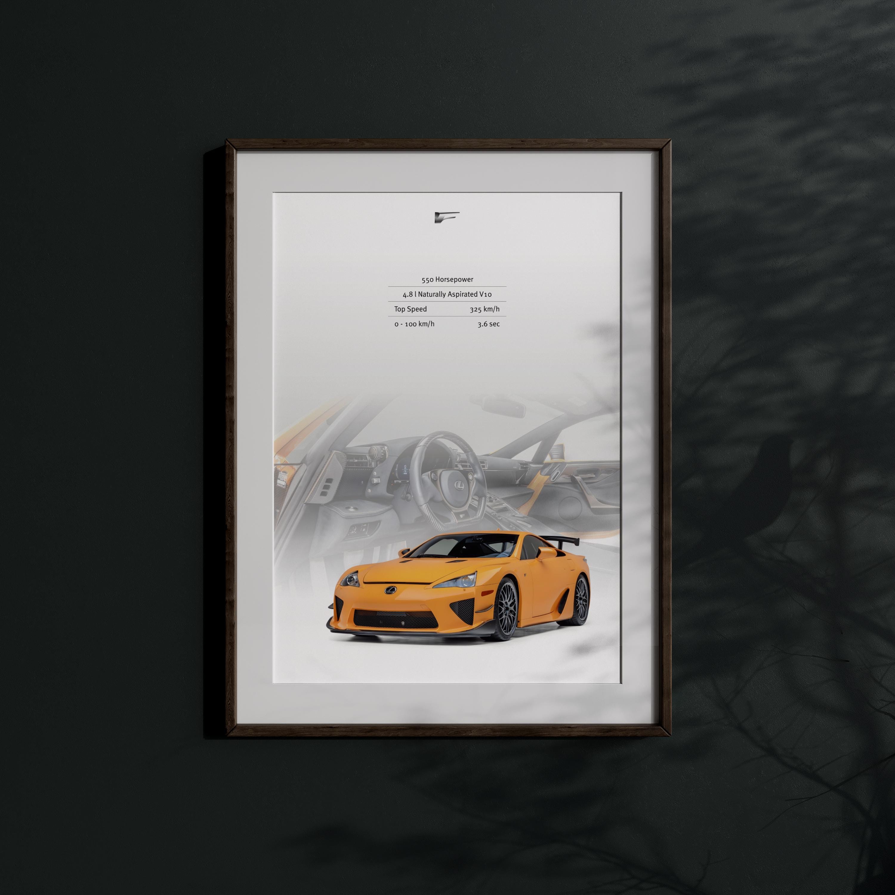 Lexus LFA Poster Supercar Wall Art Modern Car Print Perfect Wall Art ...