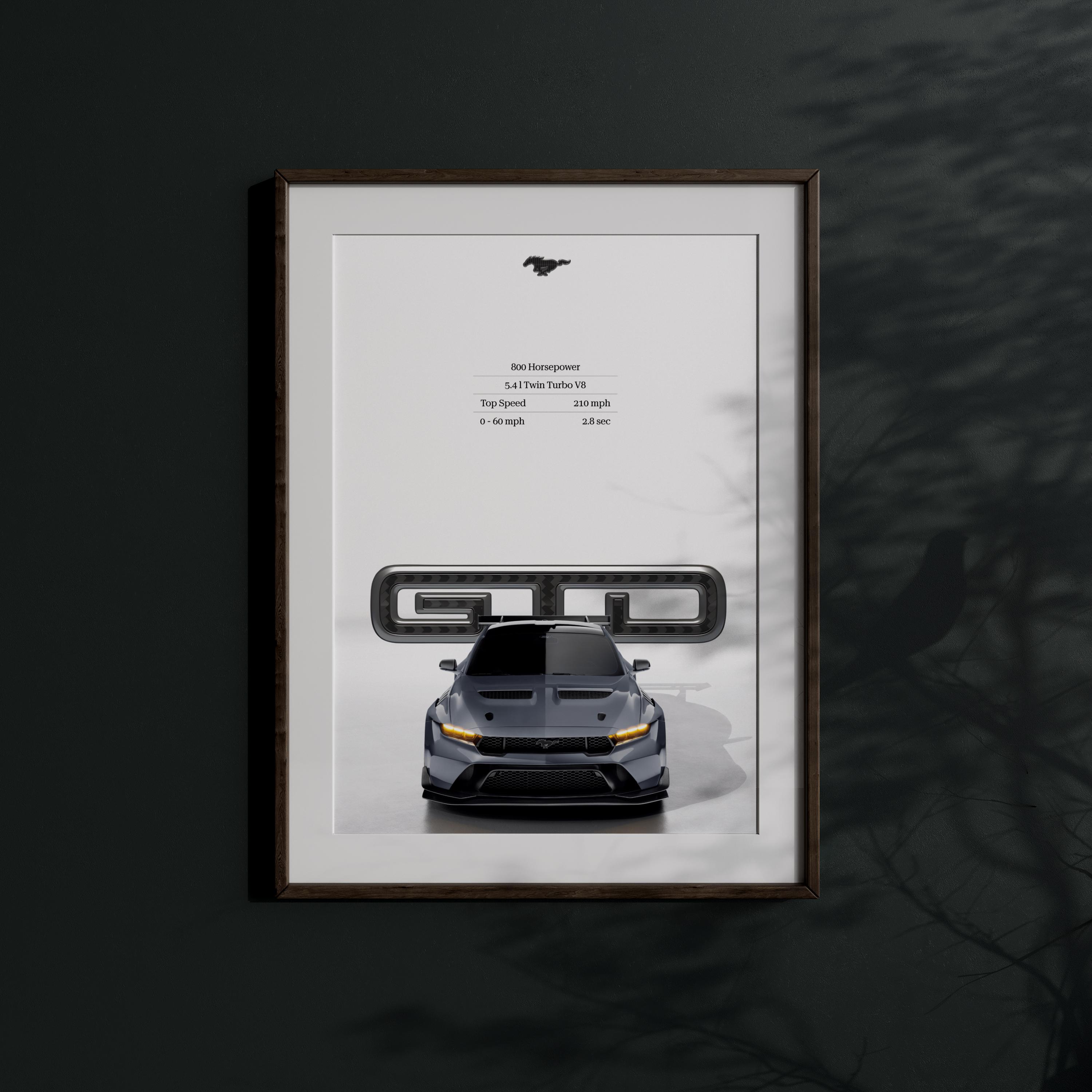Ford Mustang GTD Poster - Supercar Wall Art - Modern Car Print - Perfect Wall Art for Car Lovers ...