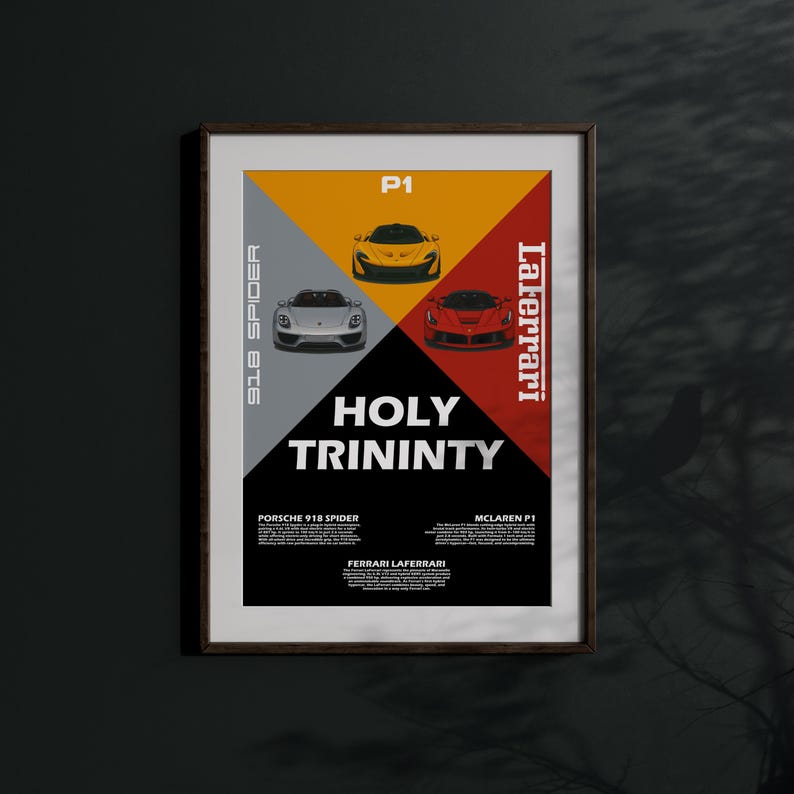Holy Trinity Supercar Poster Set | P1, Laferrari, 918 | Digital Wall ...