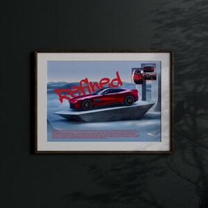 Aston Martin Vanquish Poster Supercar Wall Art Modern Car Print Perfect ...